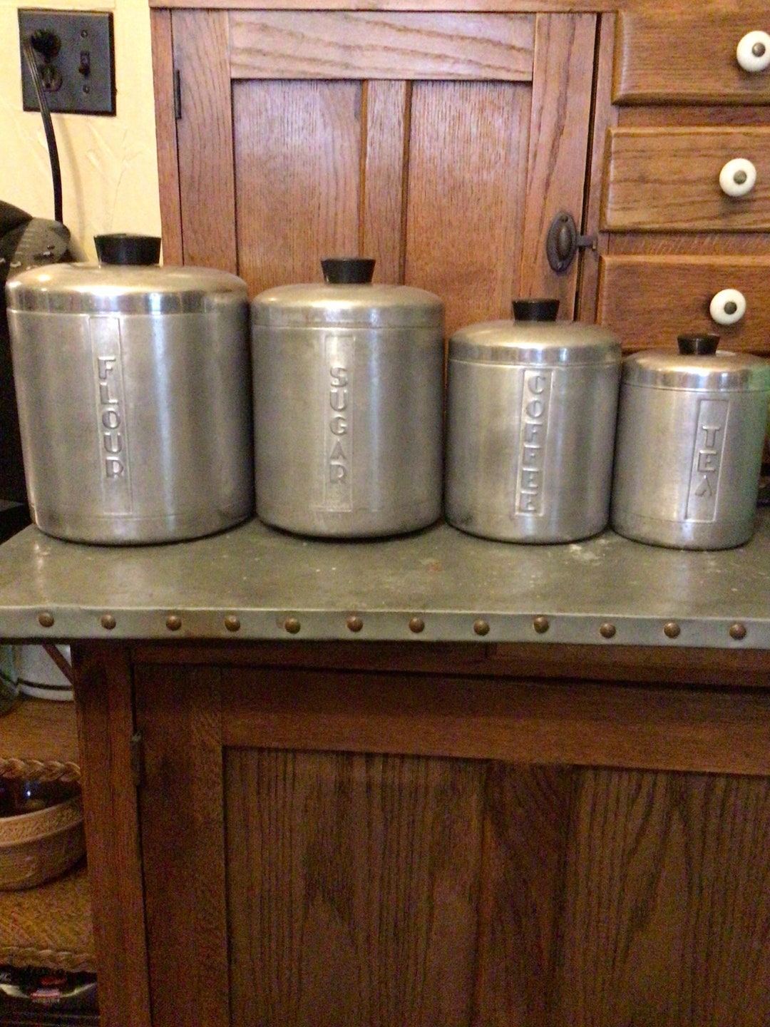 Century Canister Set Metal Midcentury - Etsy