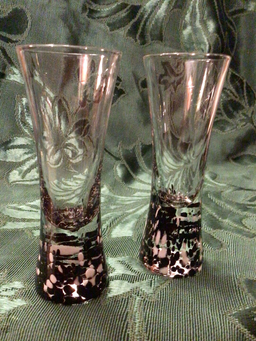 Tequila Rose Art Glass Shot Glasses Pair Marked - Etsy