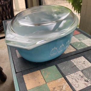 Rare Pyrex Casserole Blue Tulip ! - Etsy