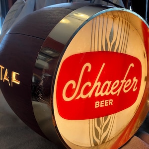 Schaefer Lighted Beer Sign Barrel Midcentury - Etsy
