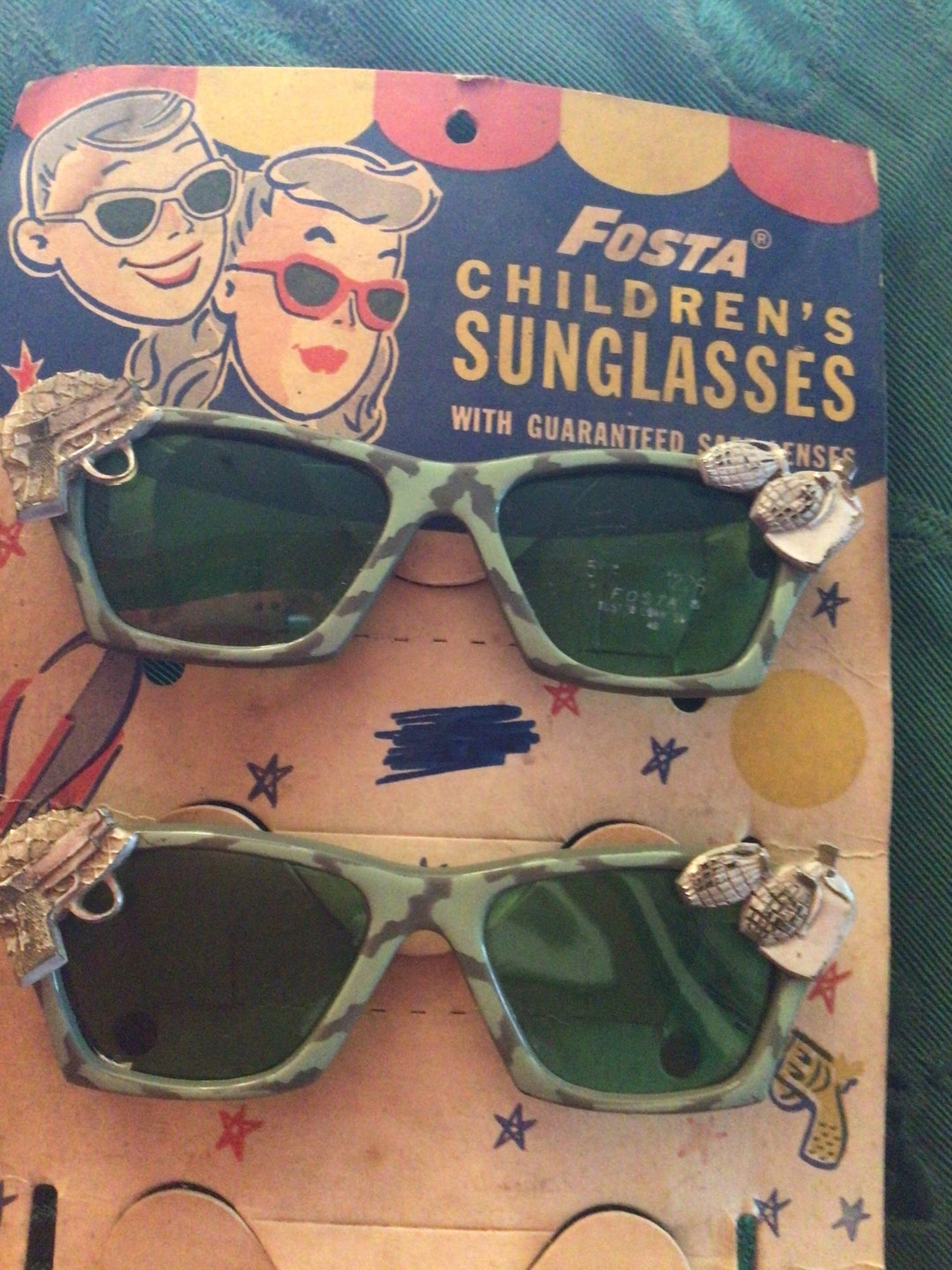 Foster Grant Display Card Kids Military Style Toy Sunglasses - Etsy