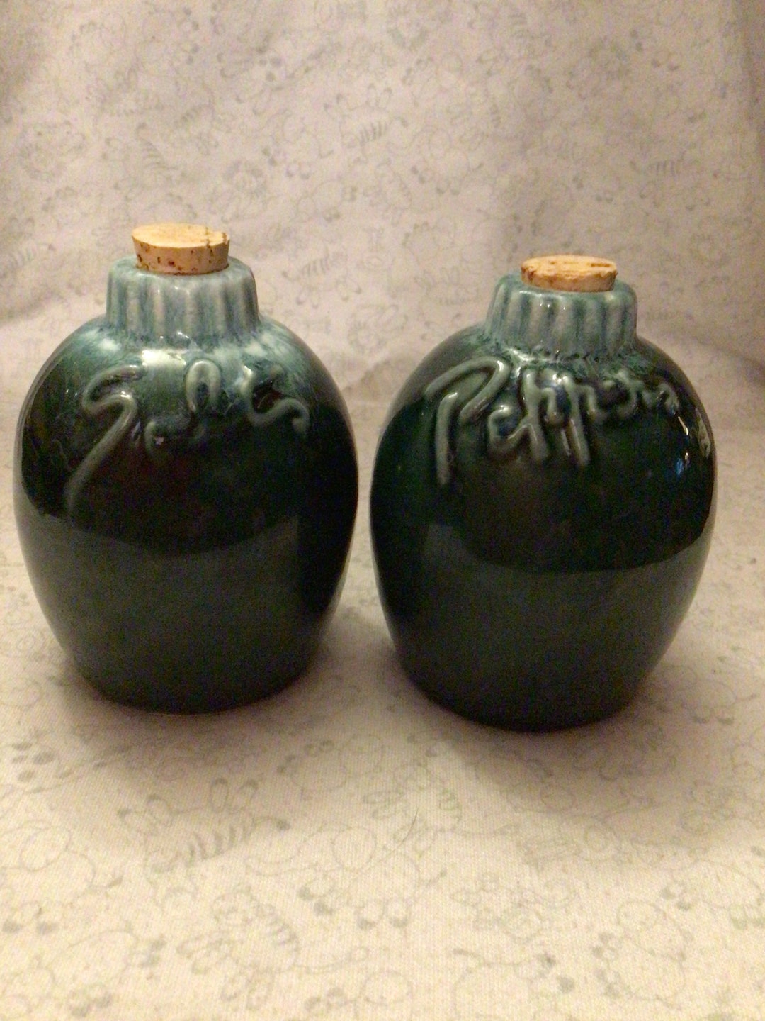 Hull Oven Proof Rare Green Salt & Pepper Pair - Etsy