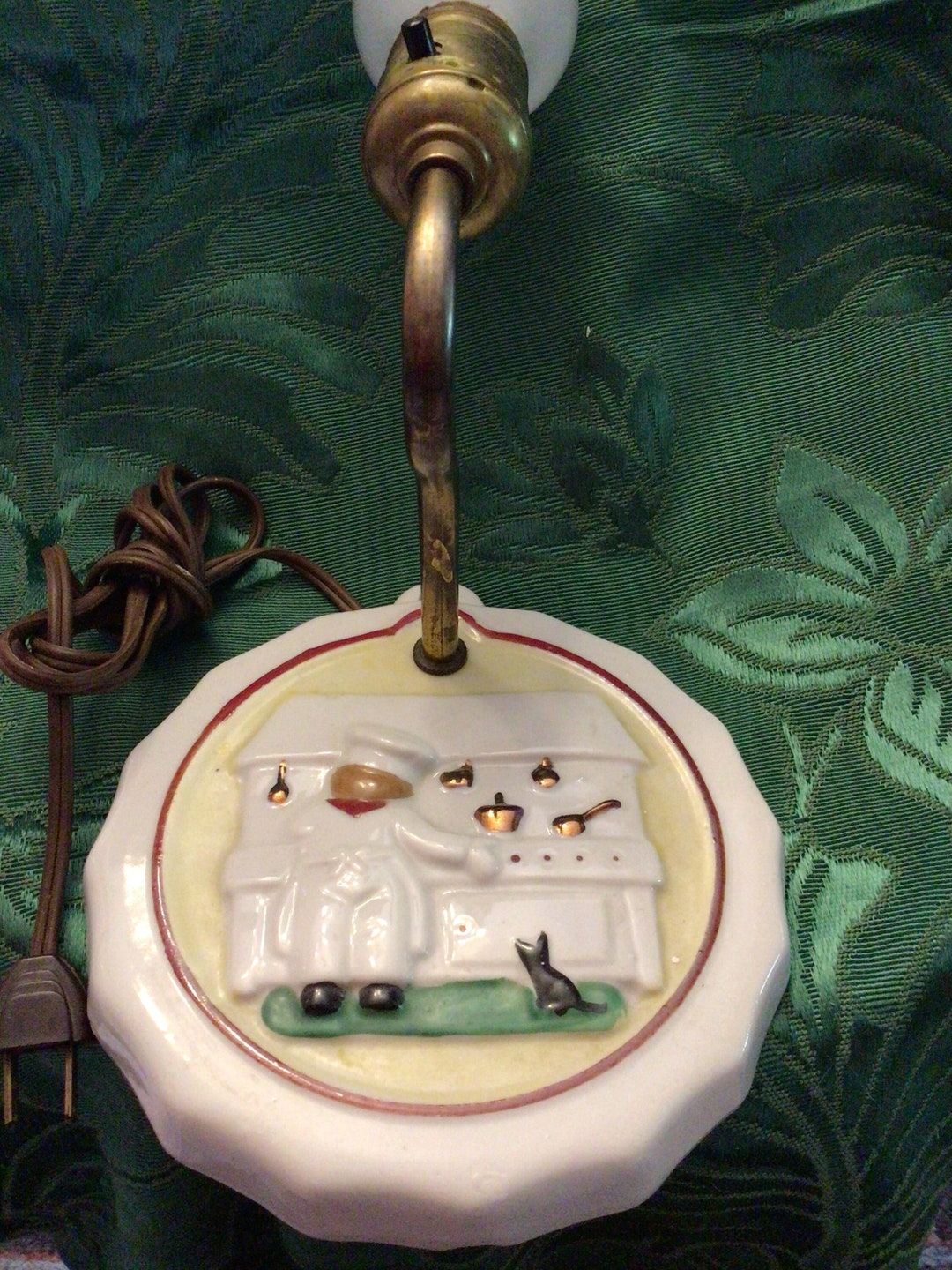 Chef & Cat Ceramic Sconce Made in Japan Vintage - Etsy