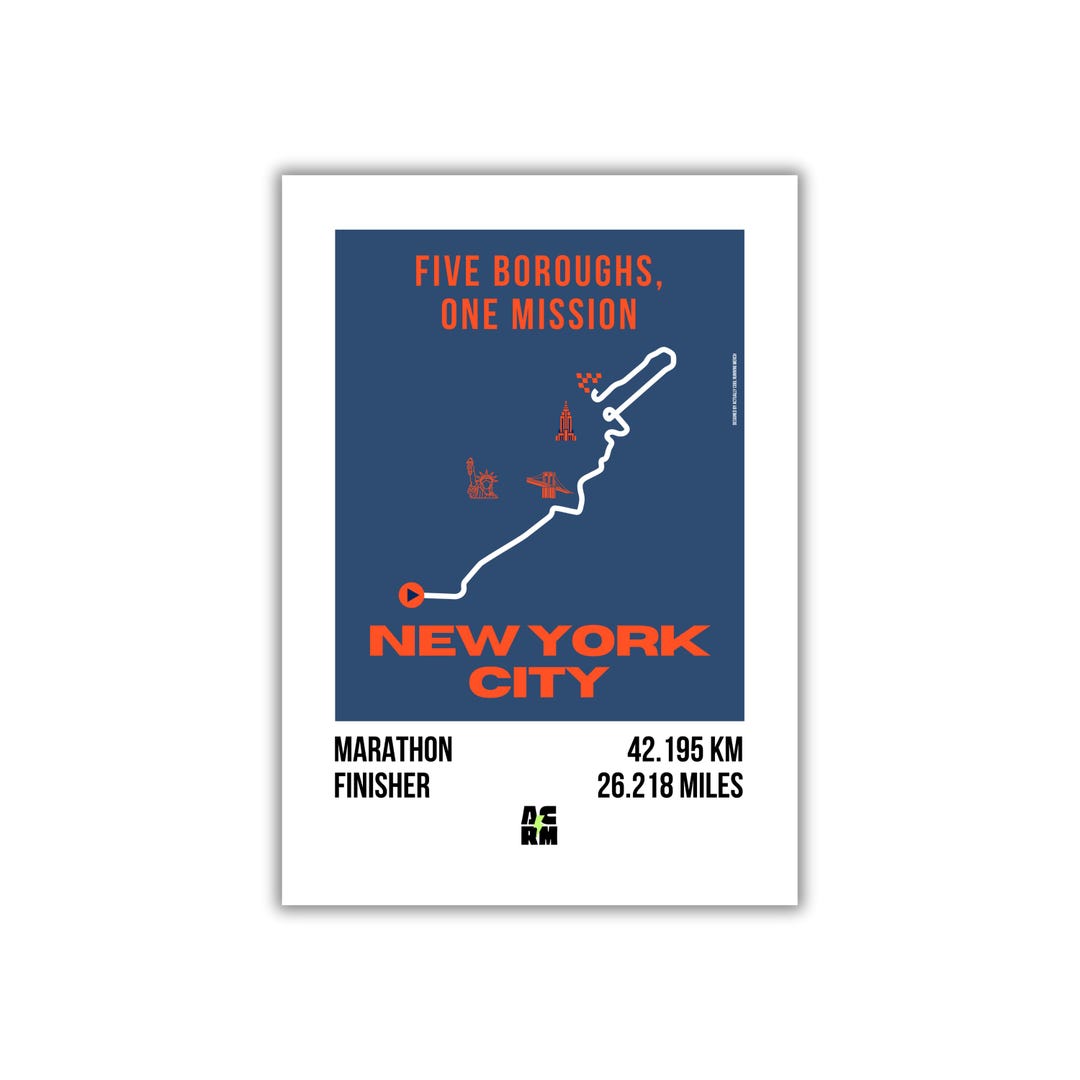 NYC 42km Poster - Digital Marathon Print - Etsy