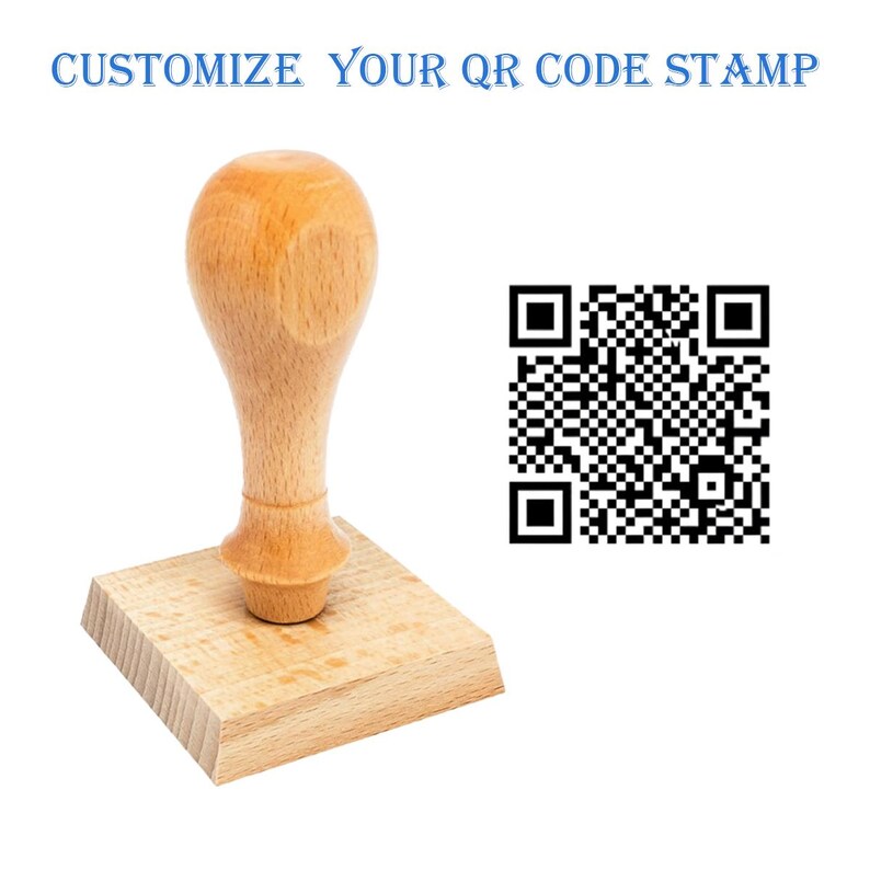 Custom Instagram QR Code Rubber Stamp | Wooden Handle Branding - Etsy