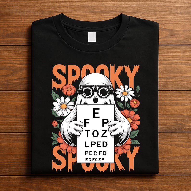 Spooky Eye Chart Ghost PNG, Funny Halloween Optometry Clipart, Eye ...