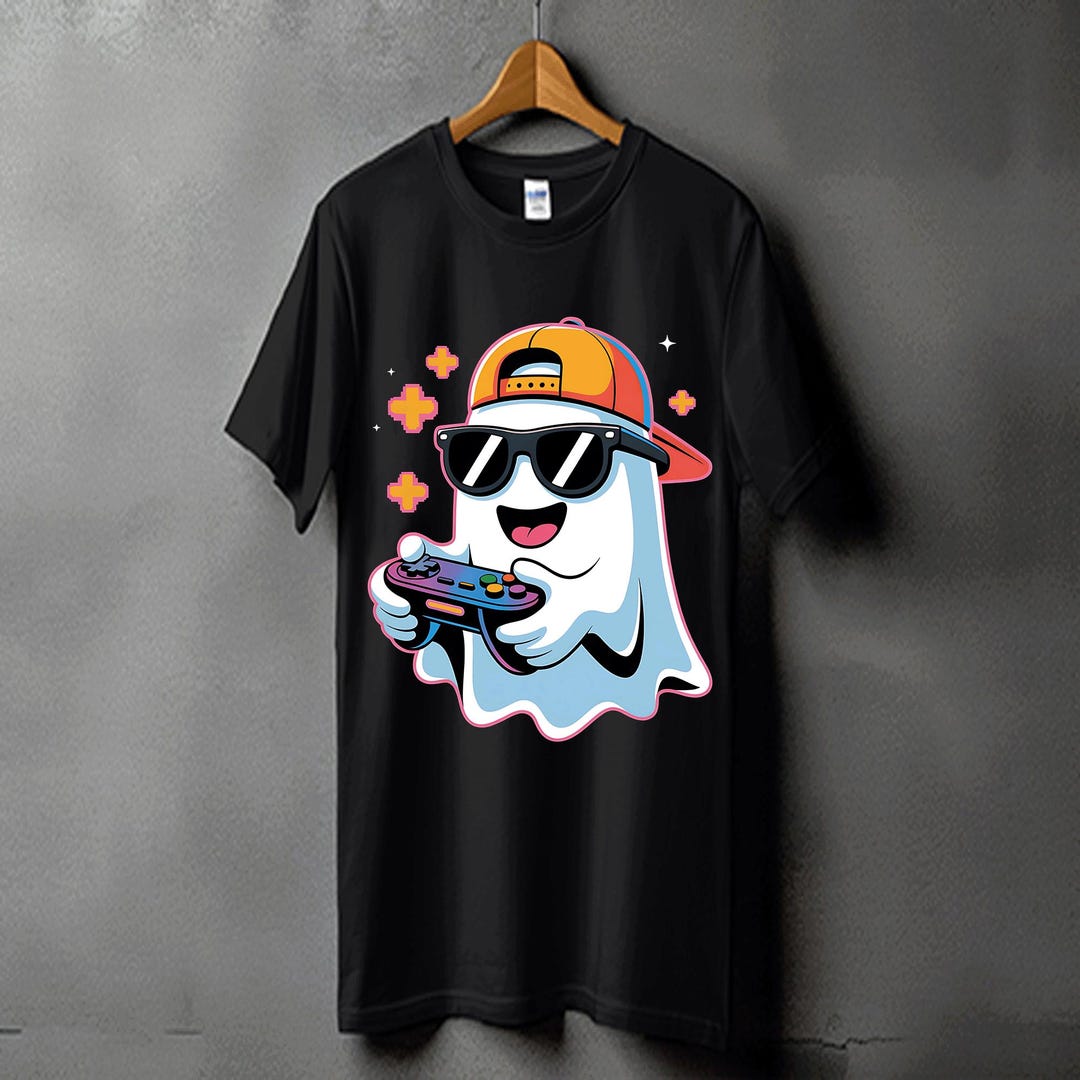 Gamer Ghost PNG, Cute Halloween Ghost Playing Video Games Clipart ...