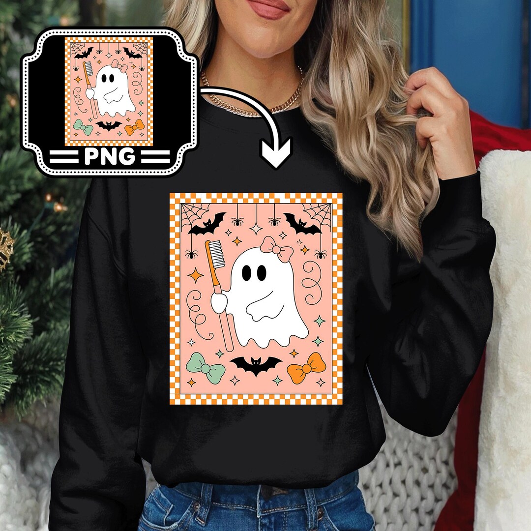 Halloween Ghost Dentist PNG, Cute Toothbrush Clipart, Spooky Dental ...