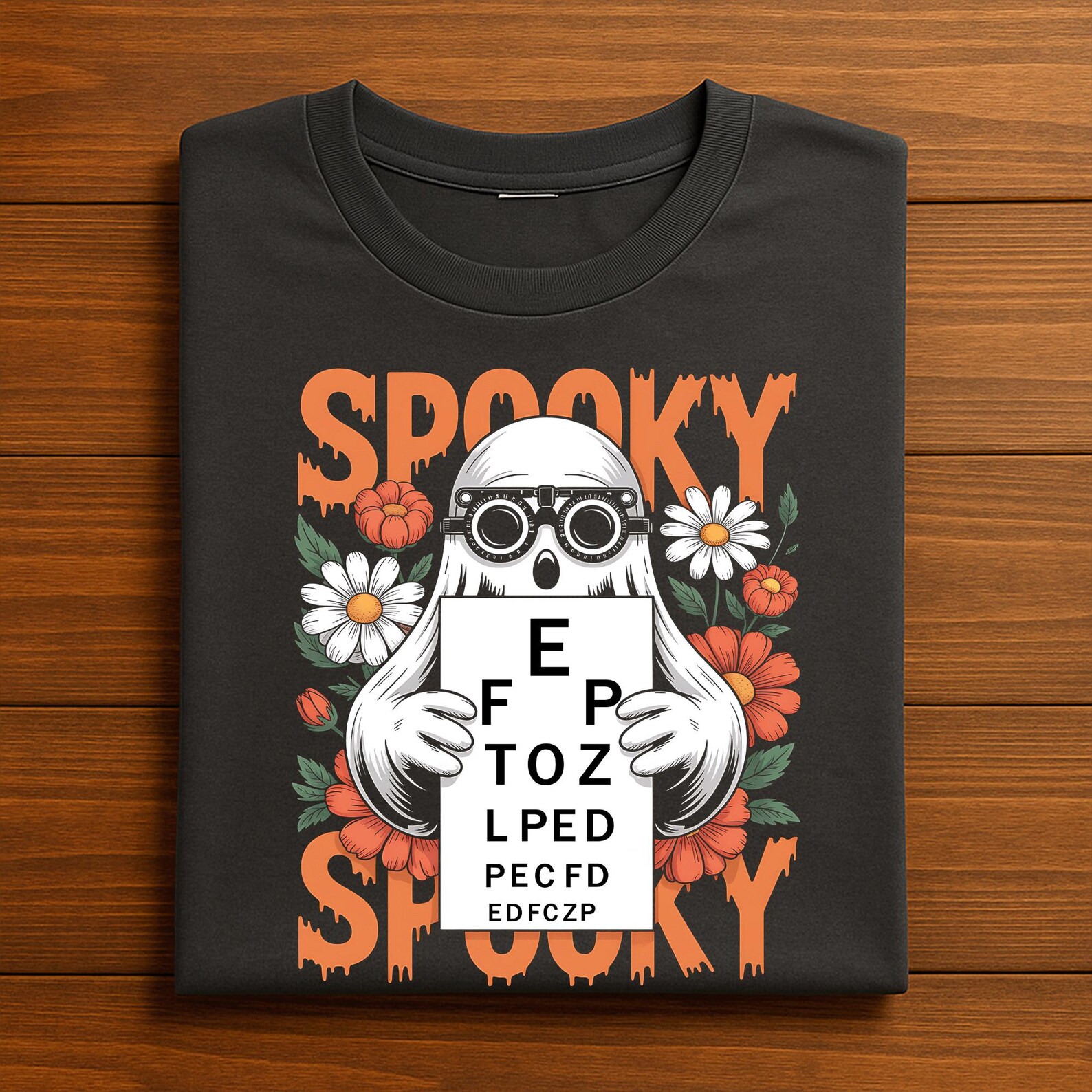 Spooky Eye Chart Ghost PNG, Funny Halloween Optometry Clipart, Eye ...