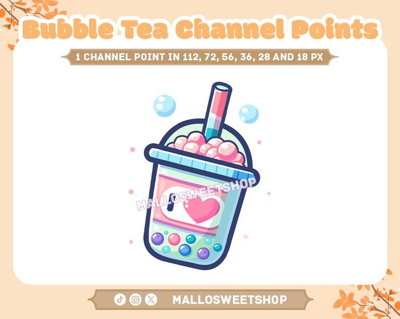 Bubble Tea Twitch Badge | Channel Points Badge for Streamers - Etsy