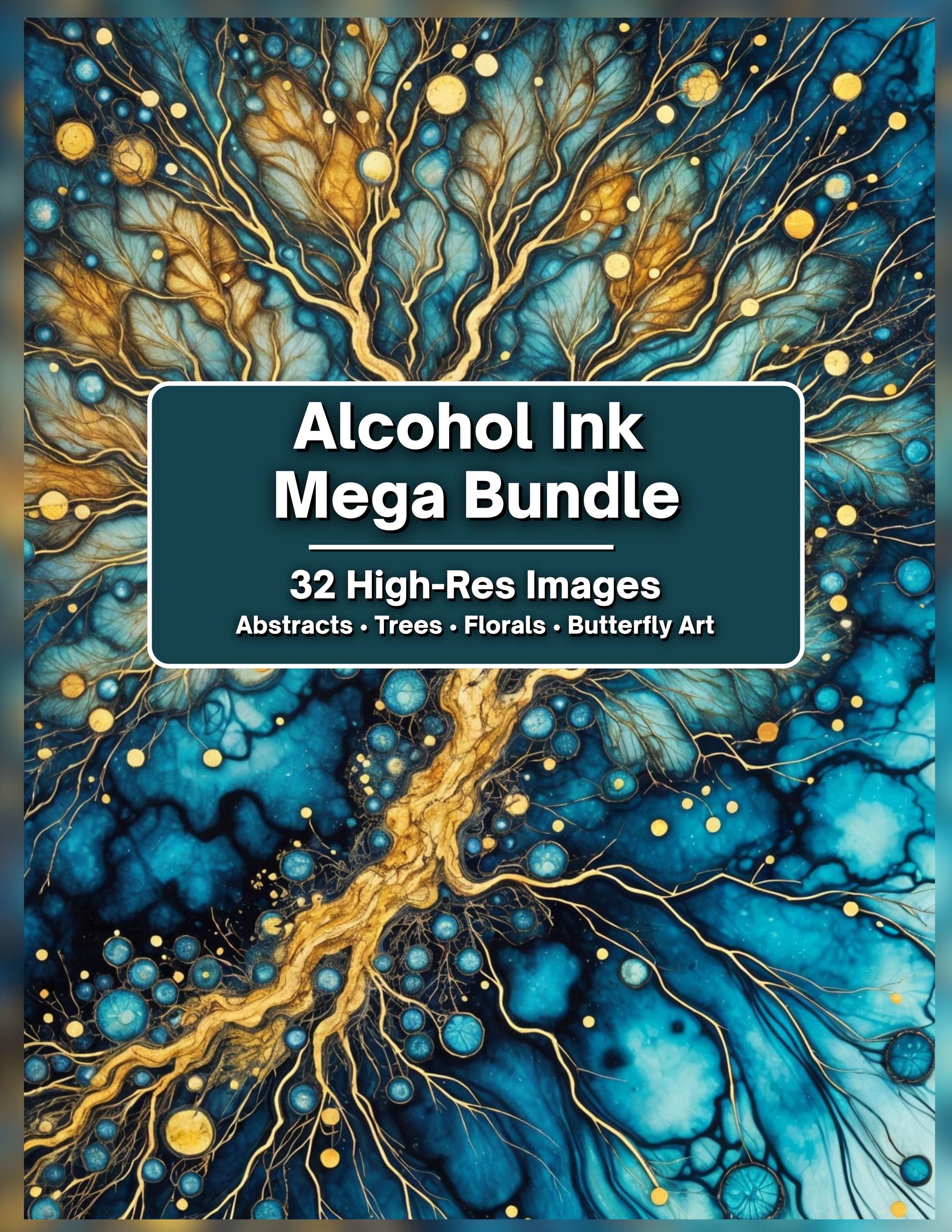 Alcohol Ink Mega Bundle | 32 Printable Backgrounds for Wall Art, Cards ...