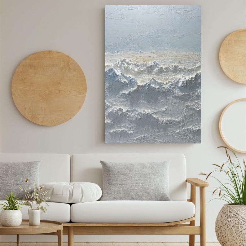 3 Textured Horizon Wall Art, Abstract Landscape Print, Neutral Minimal ...