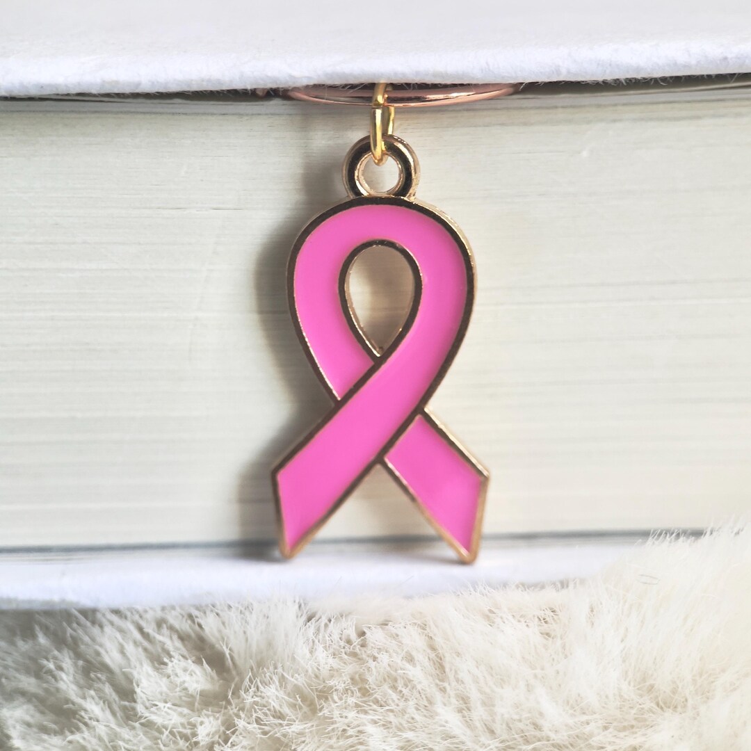 Breast Cancer Awareness Magenta Ribbon Charm Bookmark Journal Paperclip ...