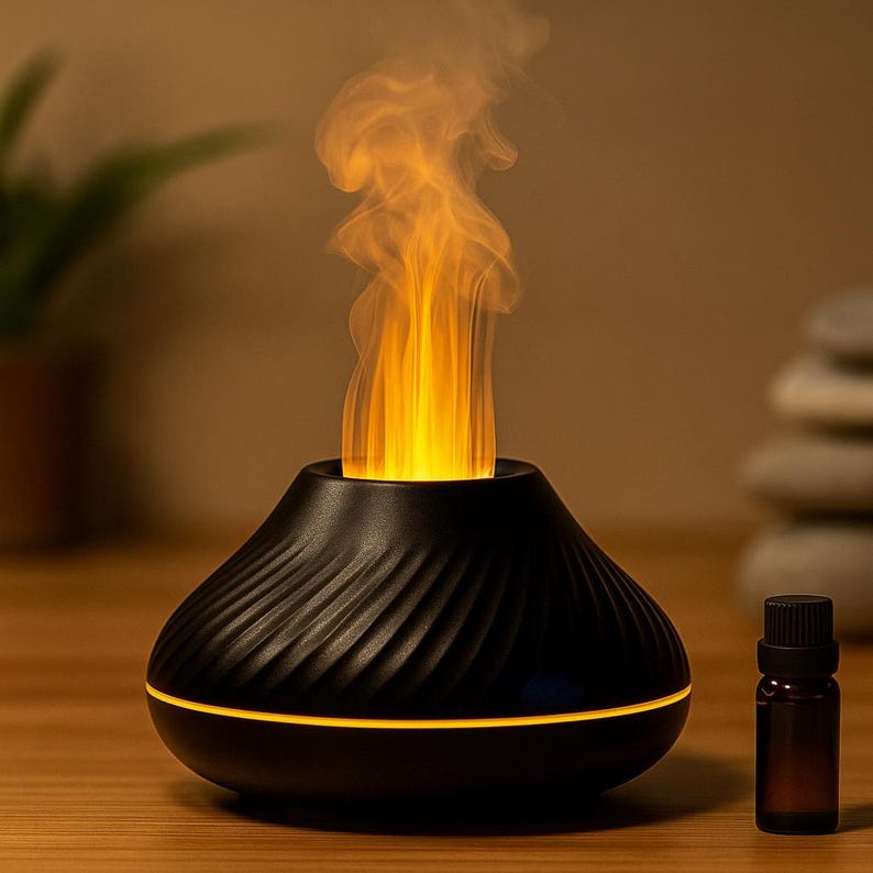 Volcanic Oil Diffuser, 130ml USB - Portable Aromatherapy Humidifier for ...