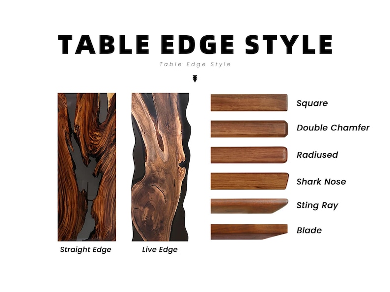 Walnut Epoxy Resin River Dining Table: Live Edge Handmade Furniture - Etsy