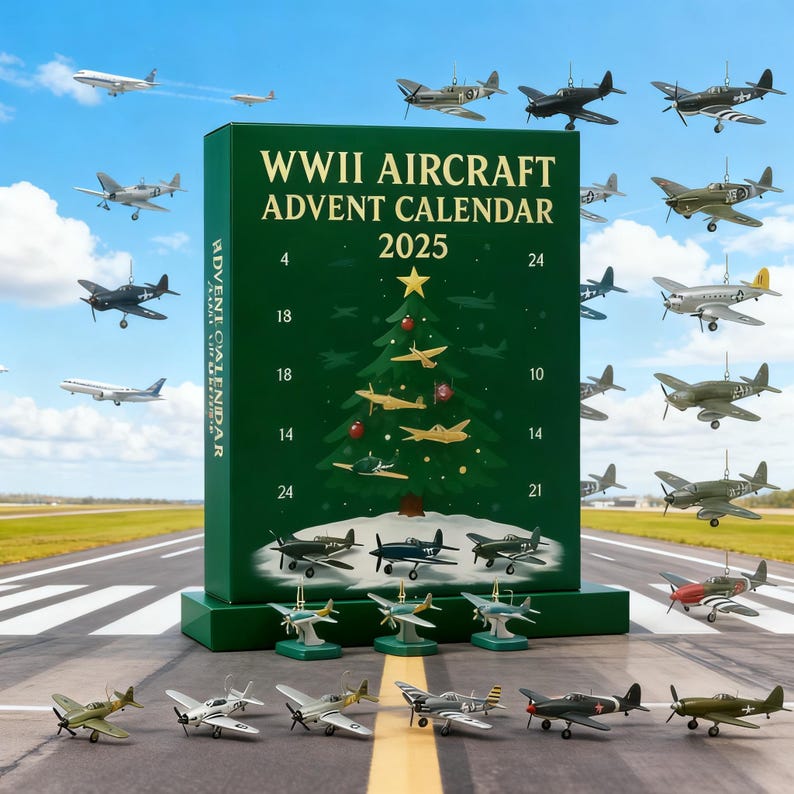 WW2 Fighter Advent Calendar 2025: 2D Acrylic Aircraft Christmas Gift - Etsy