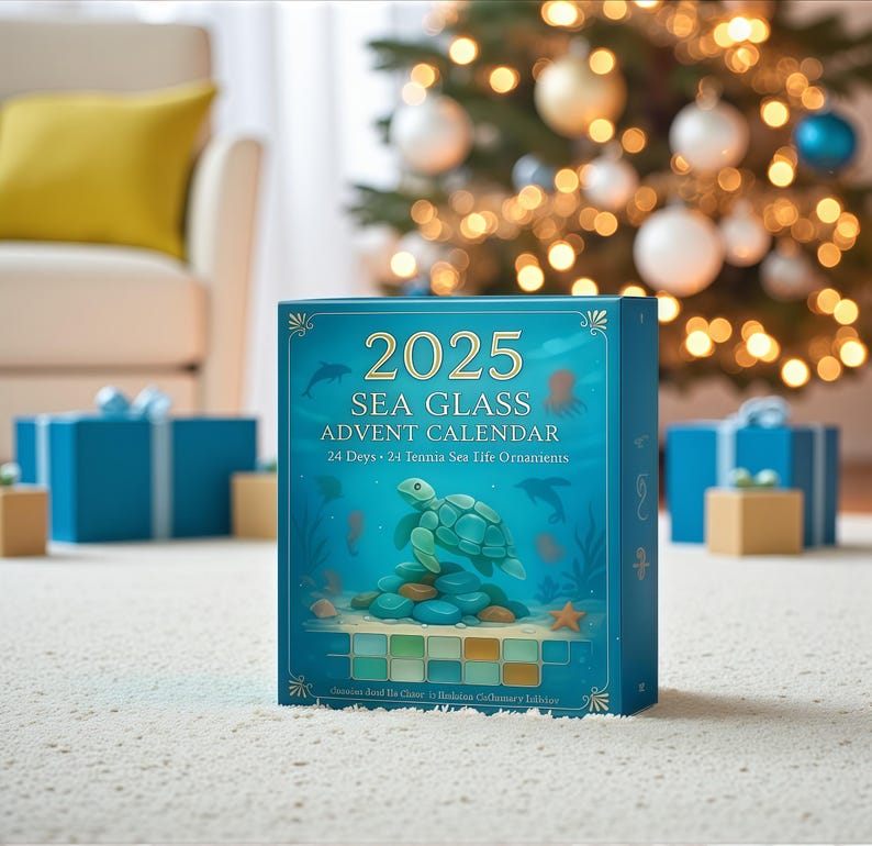 2025 Sea Life Advent Calendar | Faux Sea Glass Acrylic Ornaments - Etsy