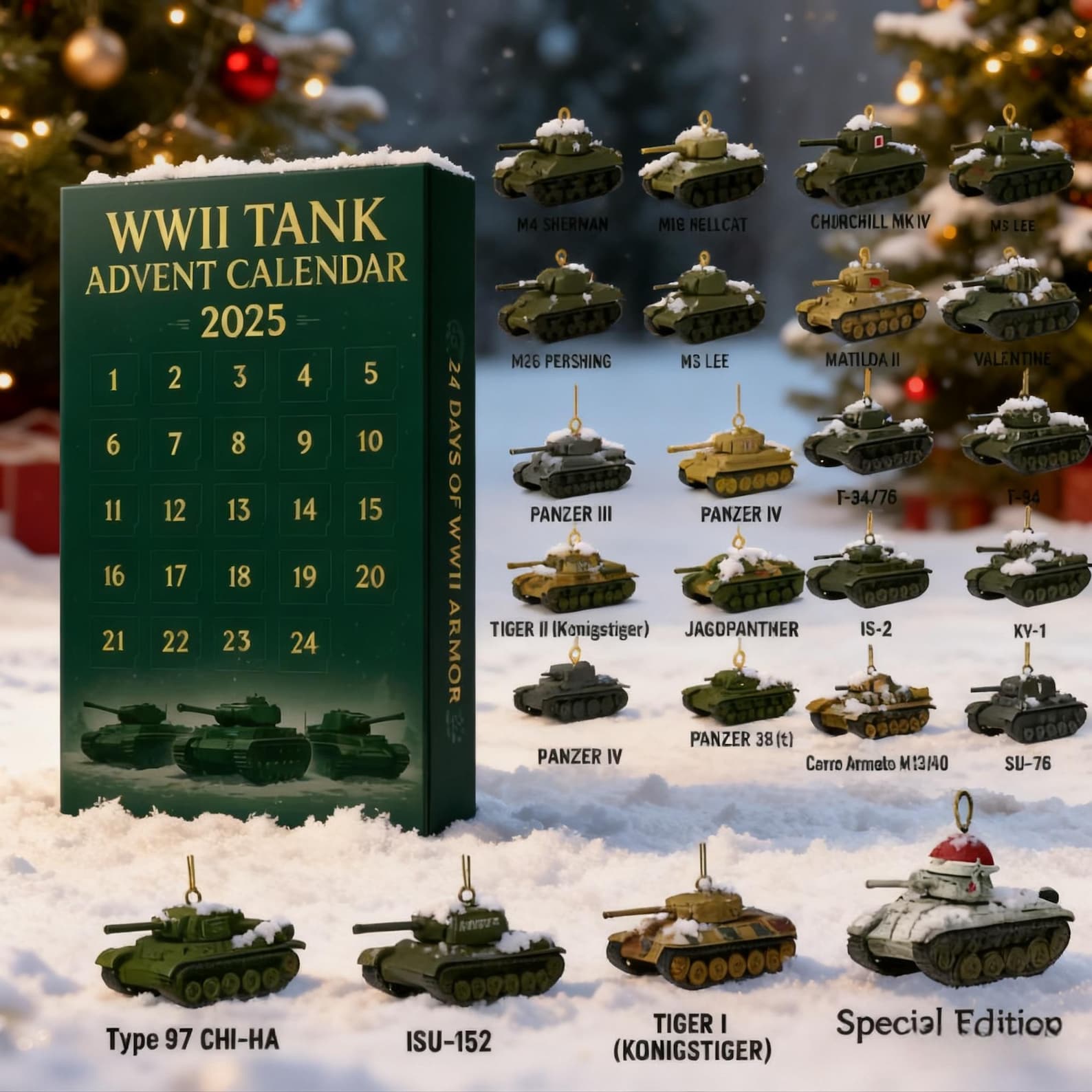 WW2 Tank Advent Calendar 2025: 2D Acrylic Christmas Gift - Etsy UK