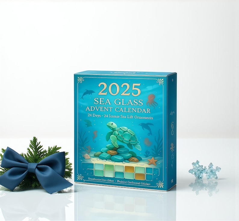 2025 Sea Life Advent Calendar | Faux Sea Glass Acrylic Ornaments - Etsy