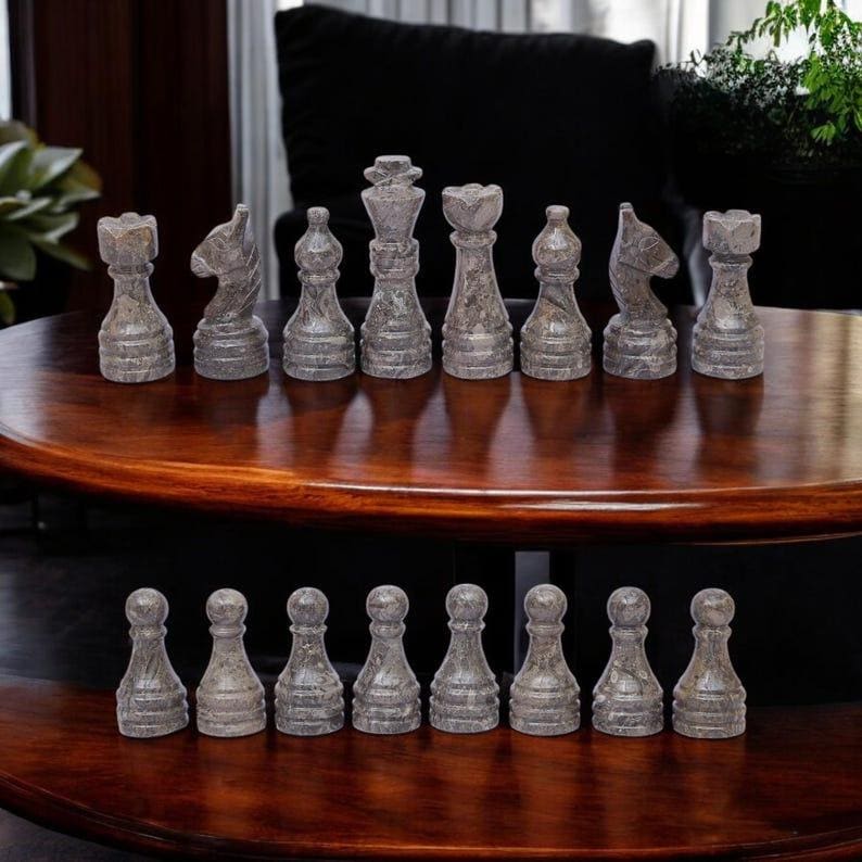 Marble Chess Set Stone Chess Board Game With Pieces Luxury Handmade ...