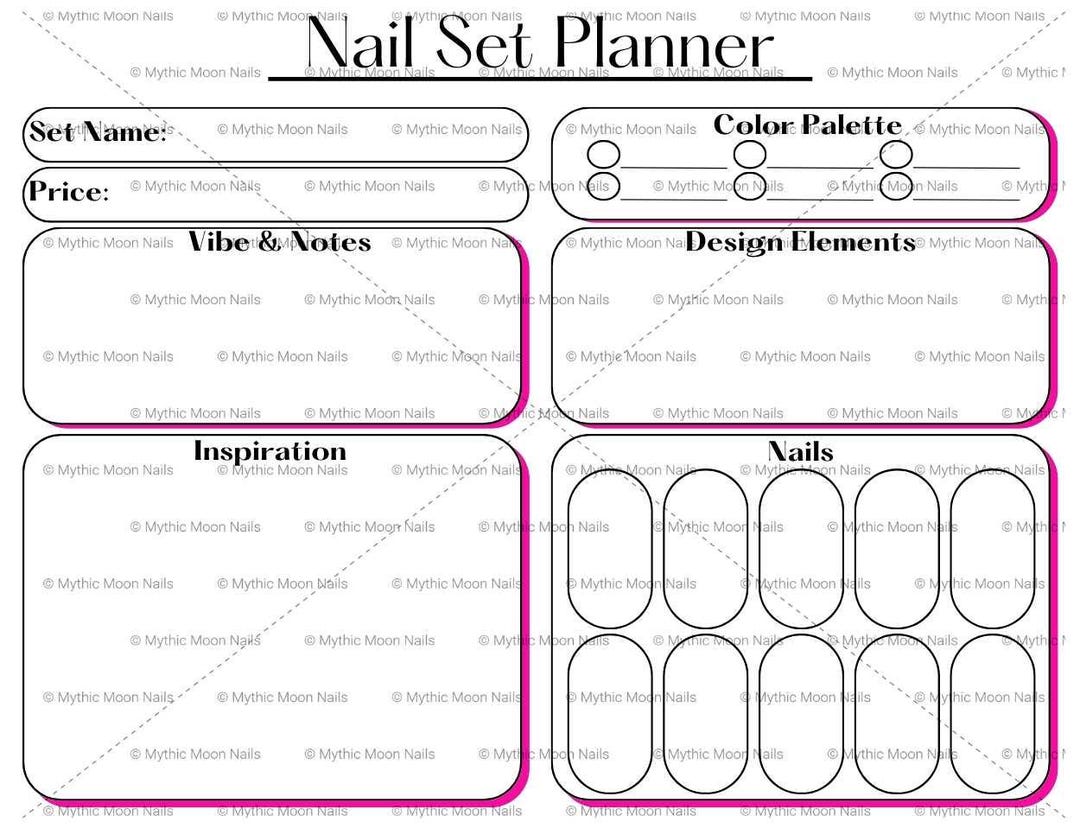 Editable Nail Planner + Printable Worksheet — Canva Template for Press ...