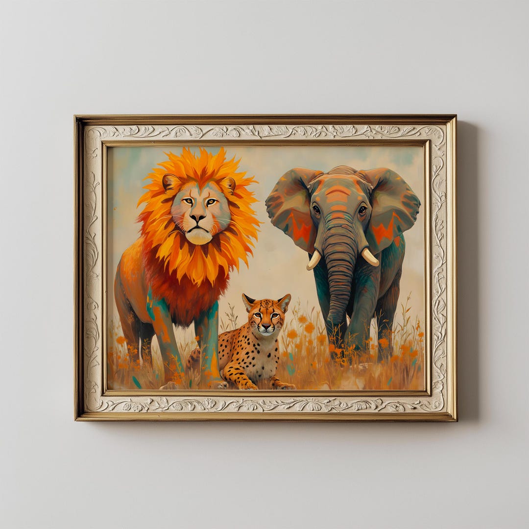 Printable African Safari Animals - Majestic Lion, Elephant, and Cheetah ...