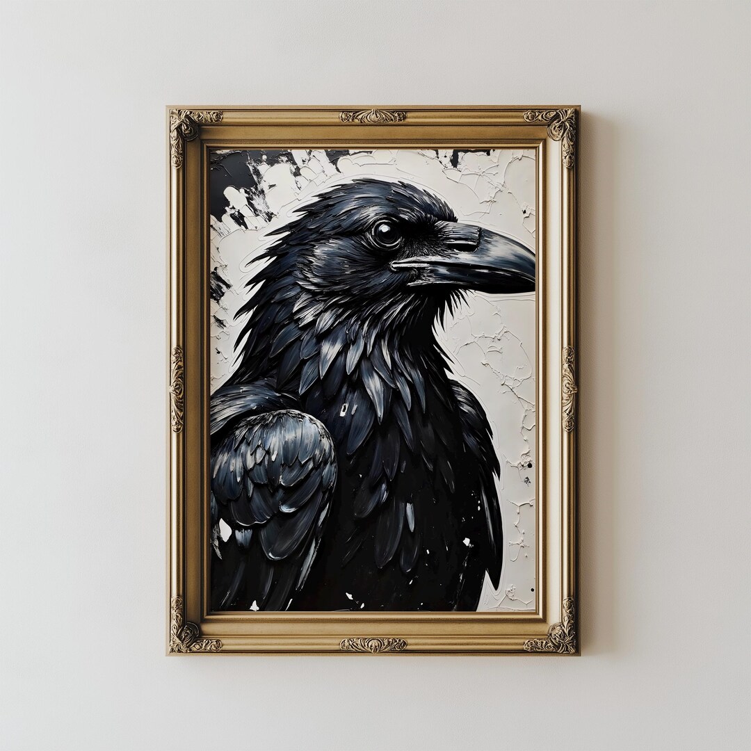 Gothic Raven Art Print – Vintage Bird Wall Decor (digital Download) - Etsy