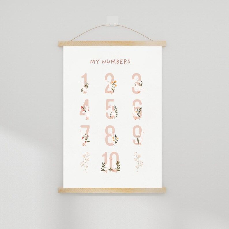 Goose Numbers Poster, Educational Poster, Numbers Print, Nursery ...