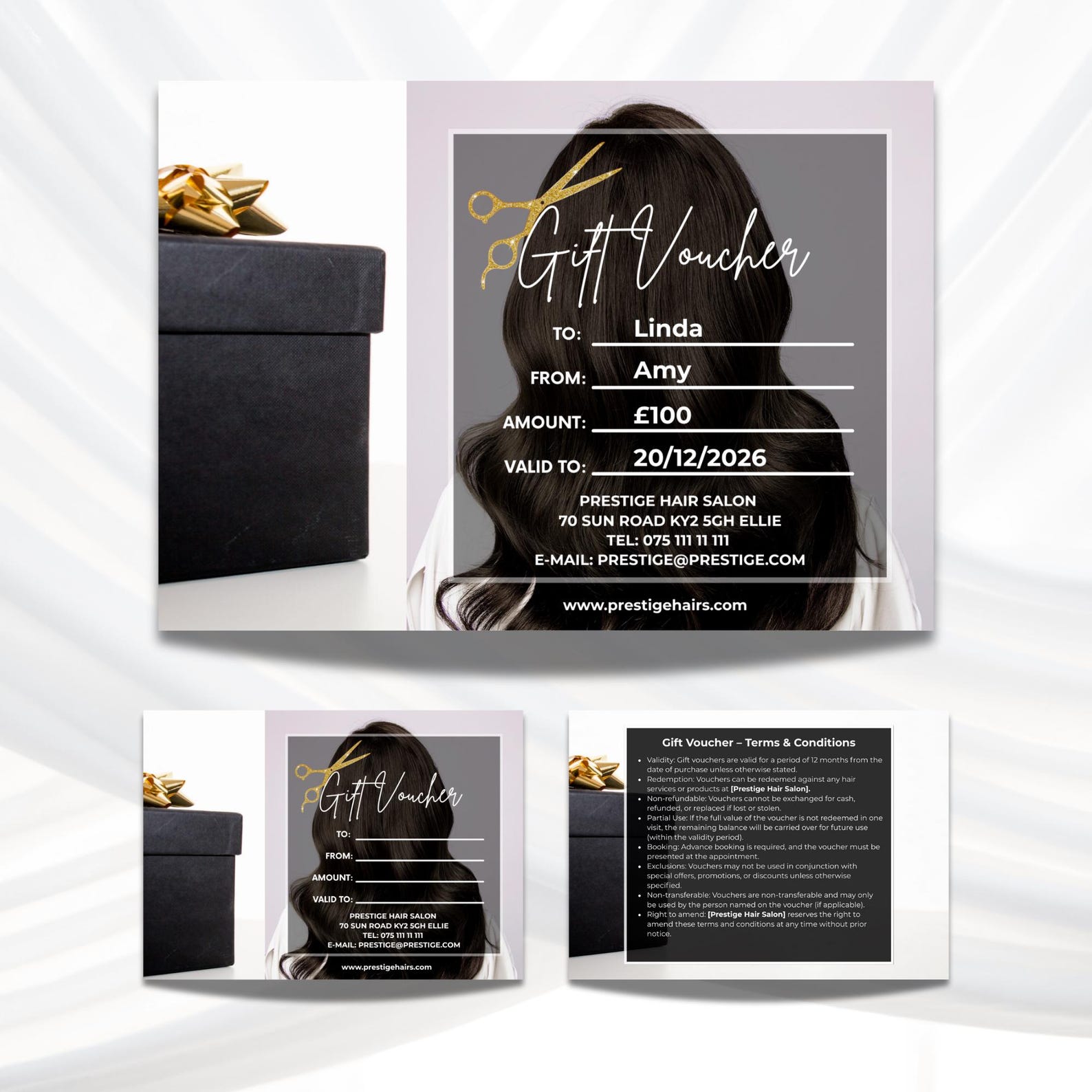 Editable Hair Salon Gift Voucher Template: Printable A6 Design - Etsy
