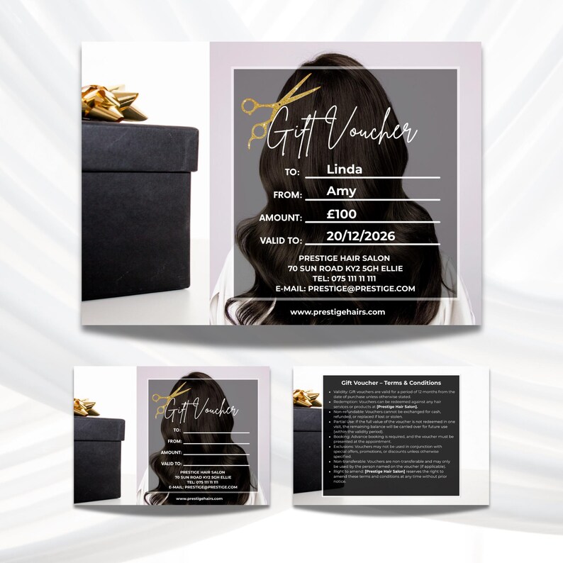 Editable Hair Salon Gift Voucher Template: Printable A6 Design - Etsy