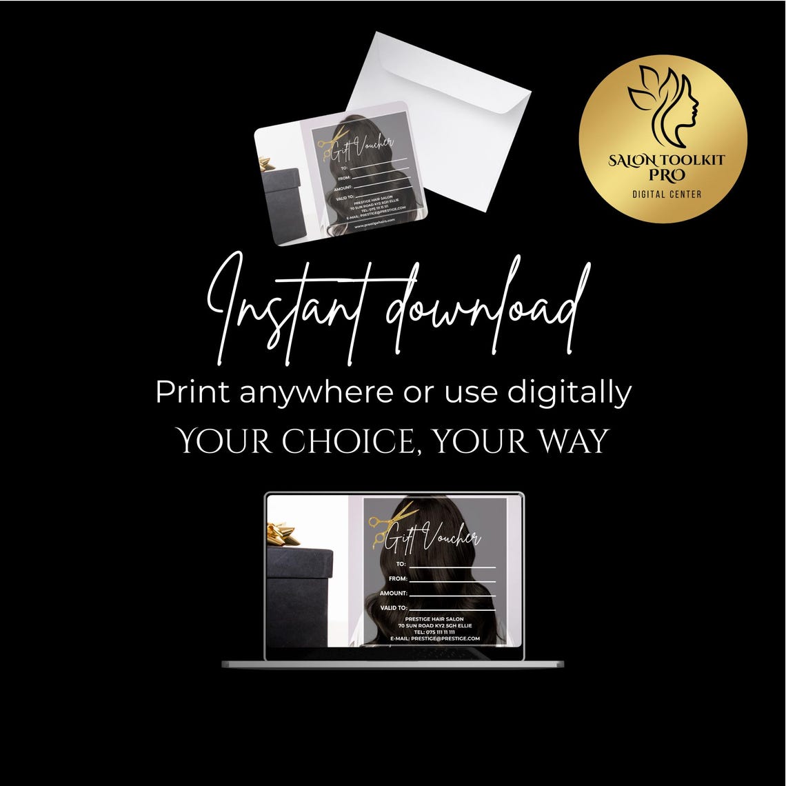Editable Hair Salon Gift Voucher Template: Printable A6 Design - Etsy