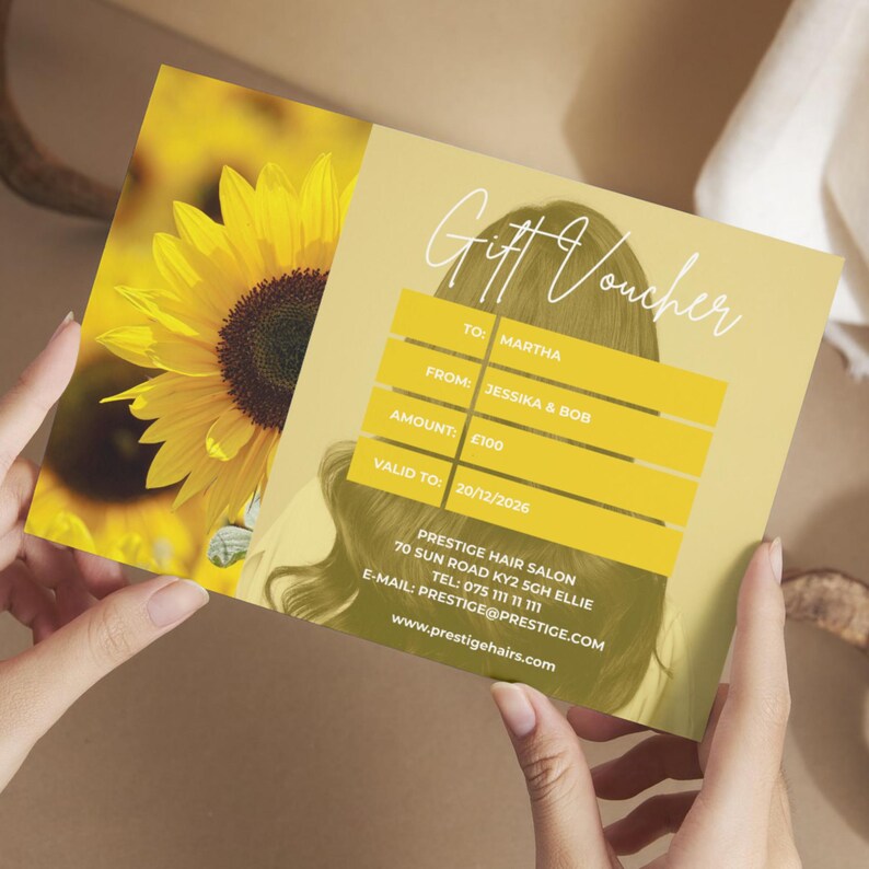 Hair Salon Editable Gift Voucher Template | Printable Certificate Card ...