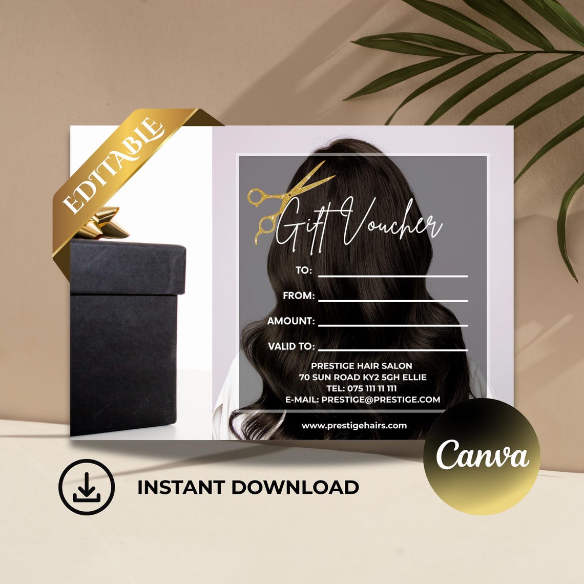 Editable Hair Salon Gift Voucher Template: Printable A6 Design - Etsy