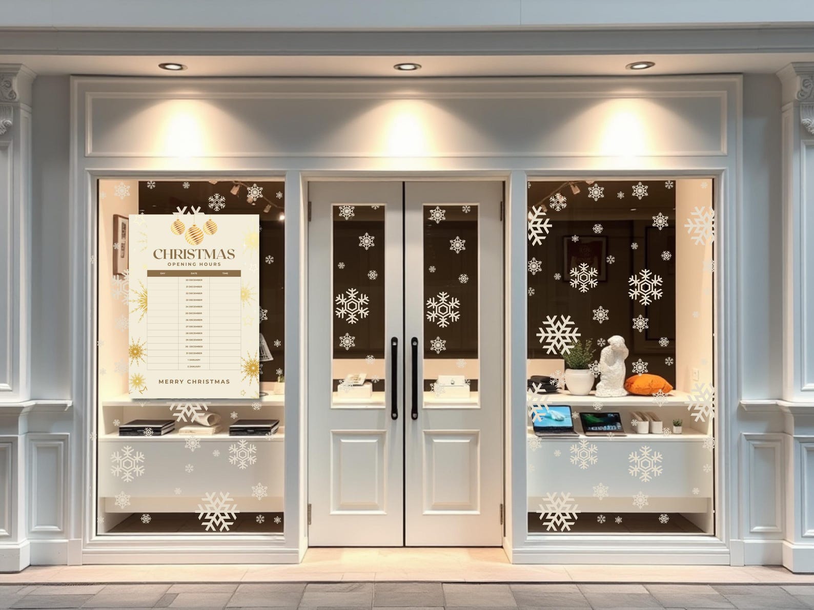 Christmas Opening Hours Template: Elegant Holiday Shop Sign (digital ...