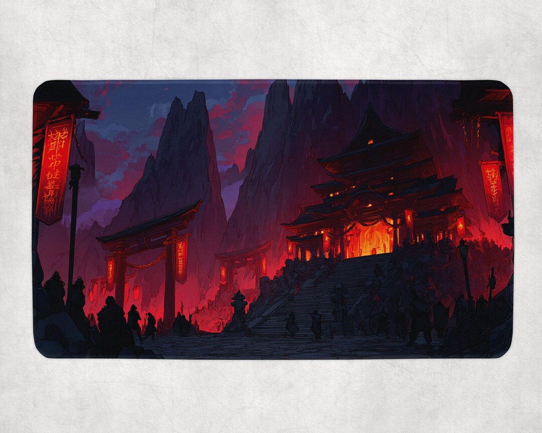 Kamigawa Inspired Boros Mountain Shrine Playmat | MTG Desk Mat | Red ...