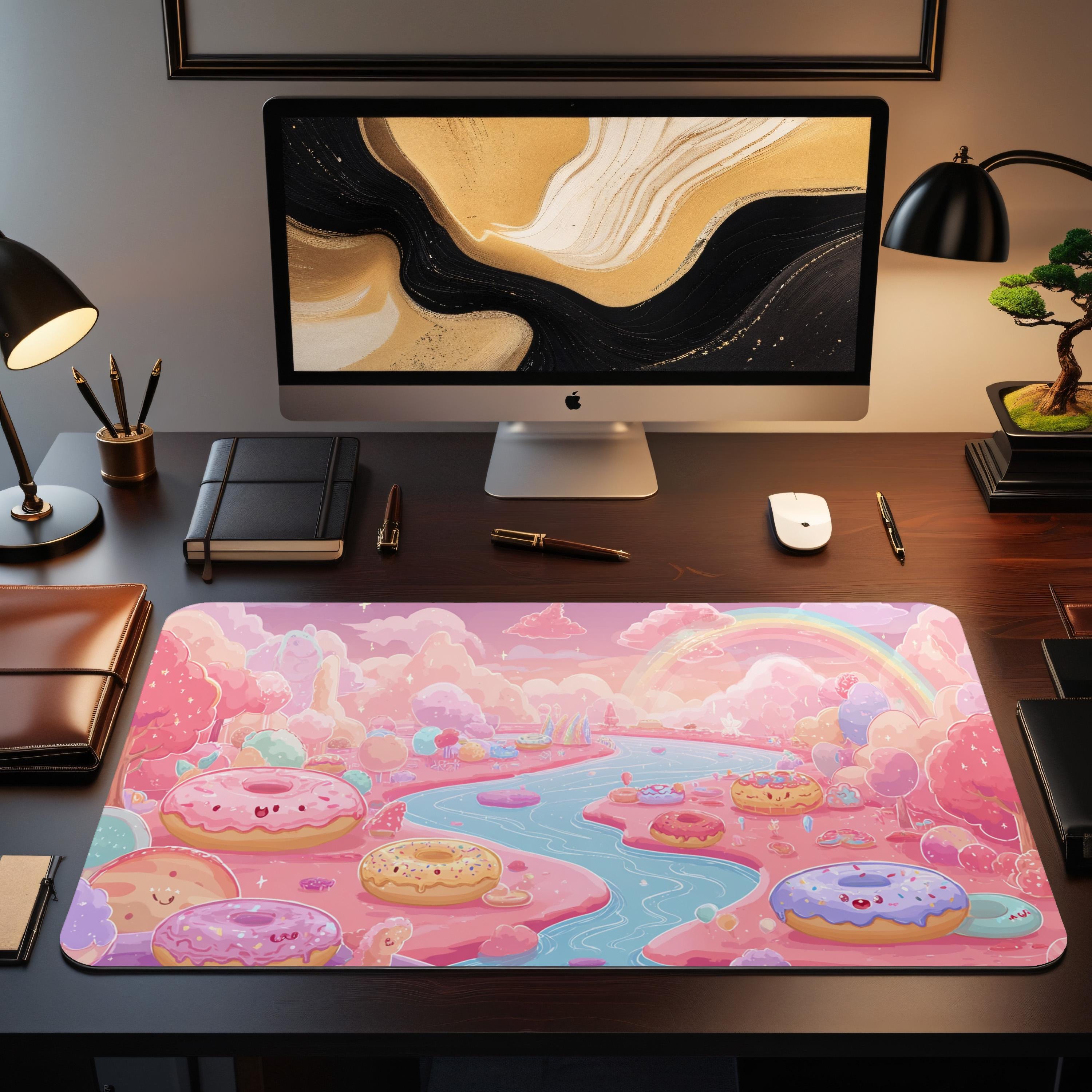 Kawaii Donut World MTG Playmat | Cute Pastel Frosted Donuts & River ...