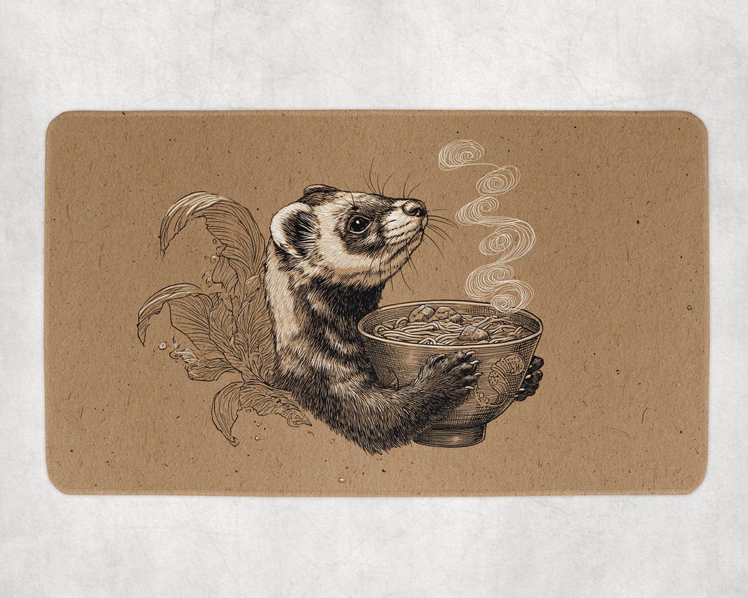 Ferret Eating Ramen Japanese Themed Playmat | Unofficial MTG Playmat ...