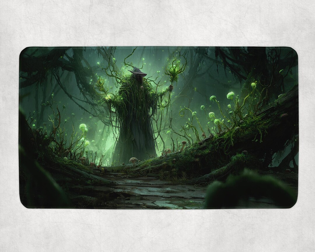 Rotting Druid MTG Playmat | Twisted Fungus Mage in Toxic Forest | Magic ...