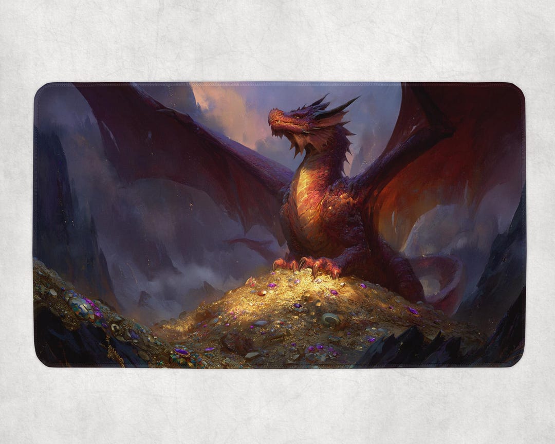 Steampunk Treasure Dragon Themed Playmat | Unofficial MTG Playmat ...