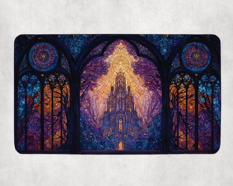 Lorcana Playmat | Stained Glass Castle Themed Playmat | Unofficial MTG ...