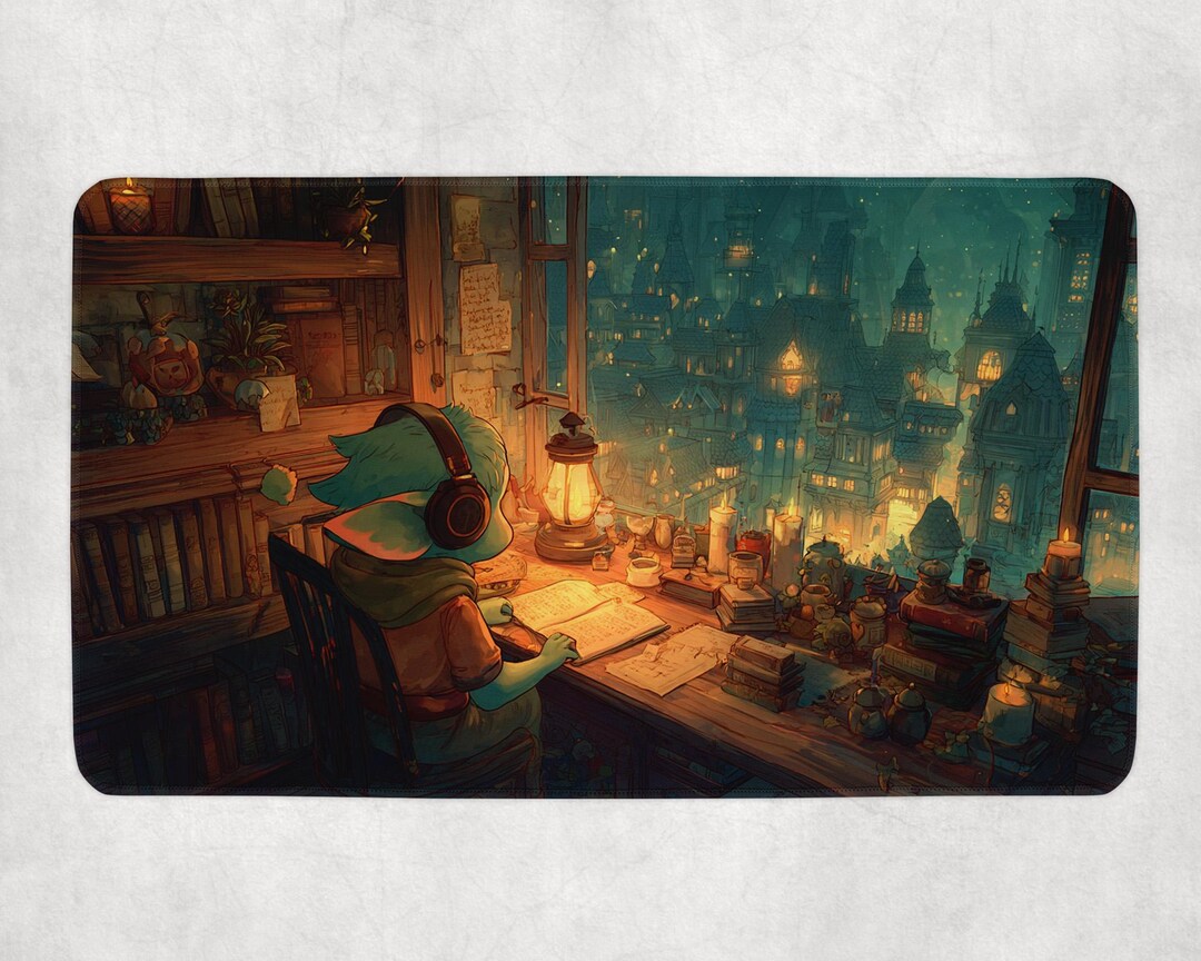 Cozy Lofi Goblin Playmat – Fantasy Desk Pad for MTG Yugioh DND, Gaming ...