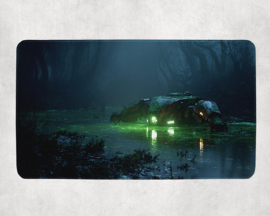 Swamp Mecha Playmat | Fallen Robot in Haunted Marsh MTG Play Mat ...