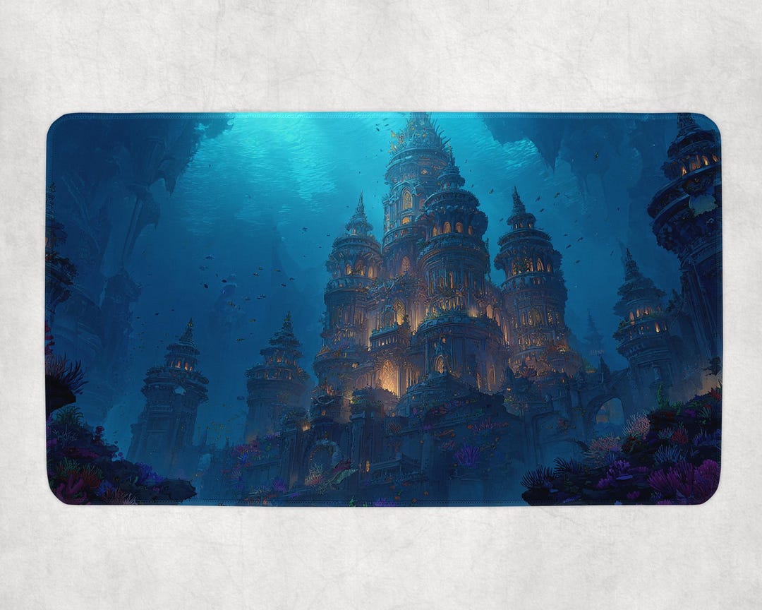 Fantasy Coral Palace Playmat | Glowing Underwater Castle MTG Mat ...