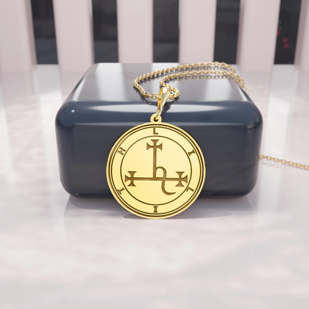 14K Gold Lilith Sigil Pendant • Feminine Power Necklace • Occult ...