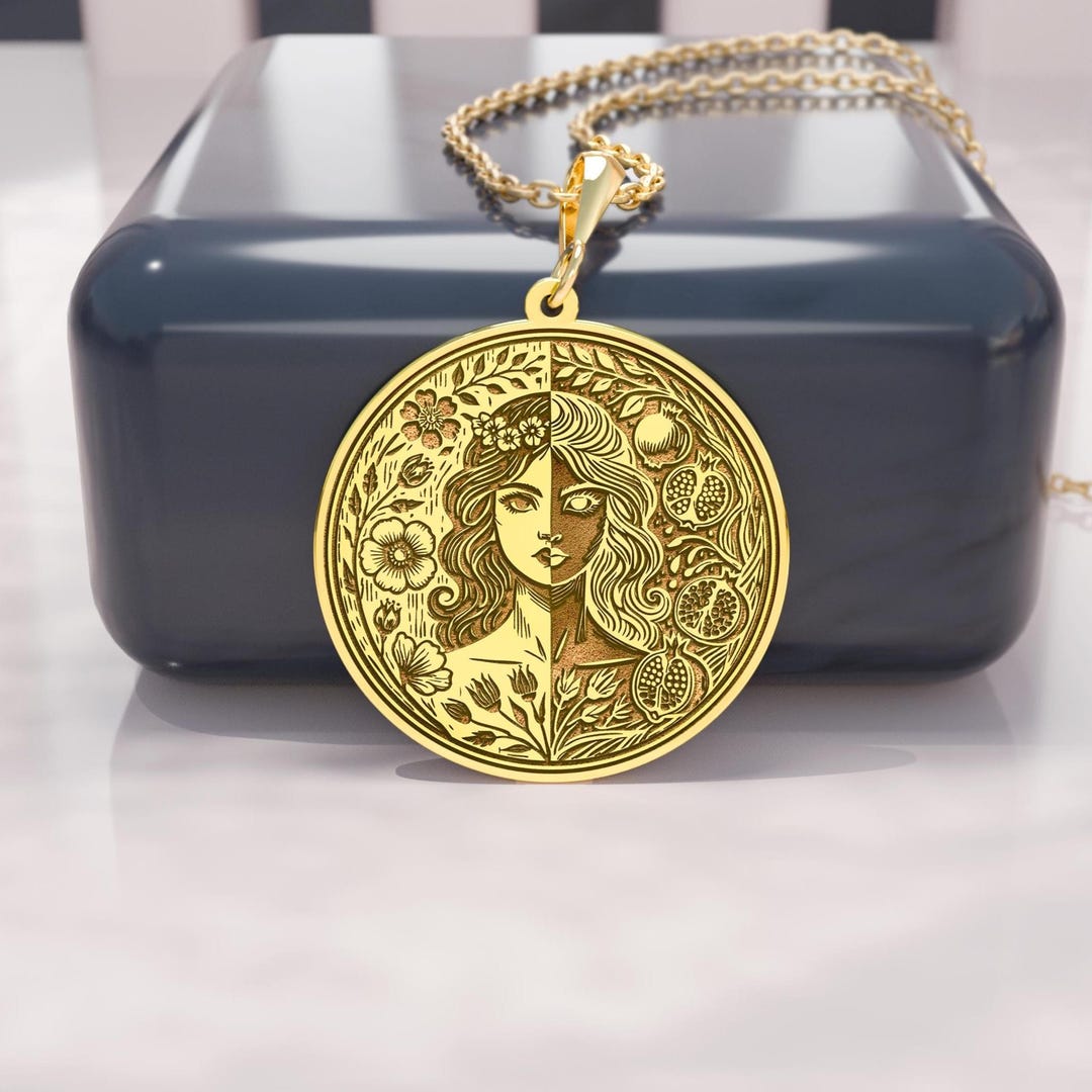 14K Gold Persephone Duality Pendant – Greek Goddess of Spring ...