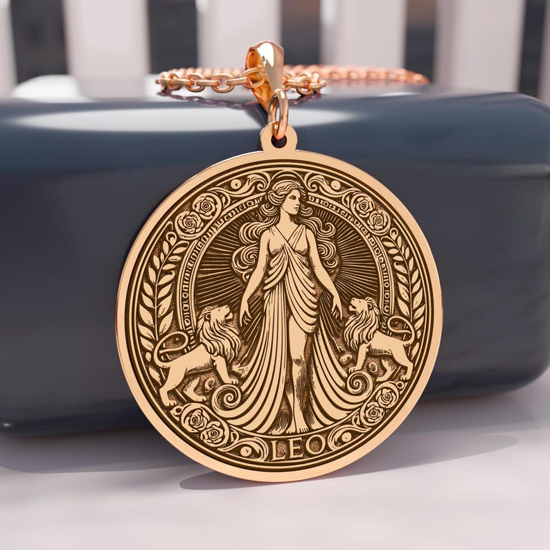 14K Gold Leo Goddess Necklace: Symbol of Strength, Courage & Fire ...