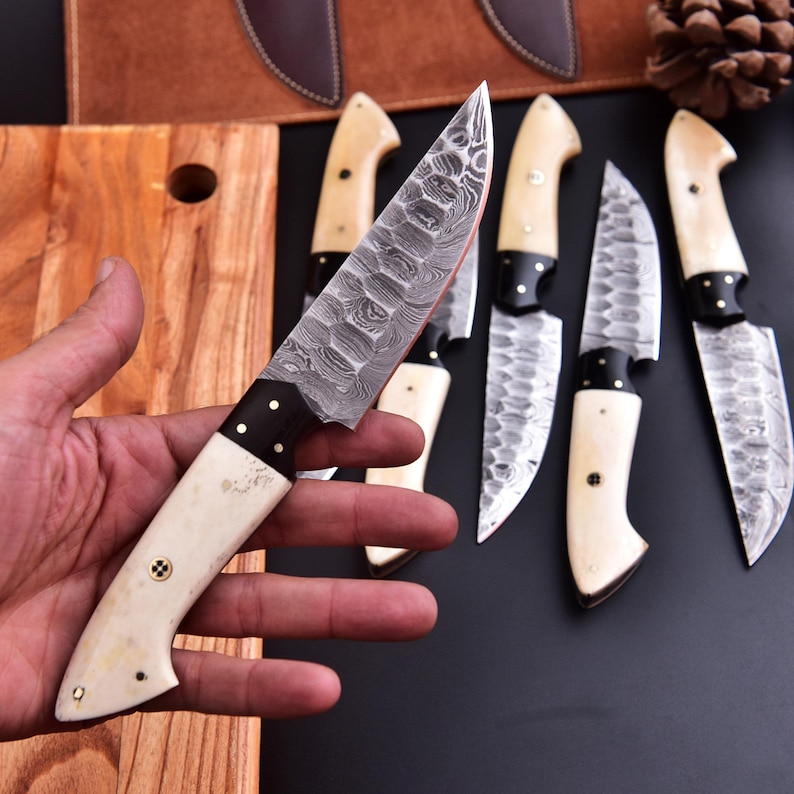 Handmade Bone Handle Steak Knives Set Dining Cutlery Gift for Food ...