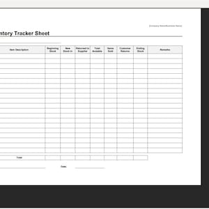 Inventory Tracker Sheet: Google Sheets & Excel (printable PDF) - Etsy