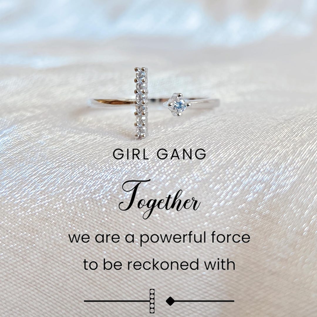 Girl Gang Minimalist T Shaped Ring, Girl Gang Together, We Are A ...