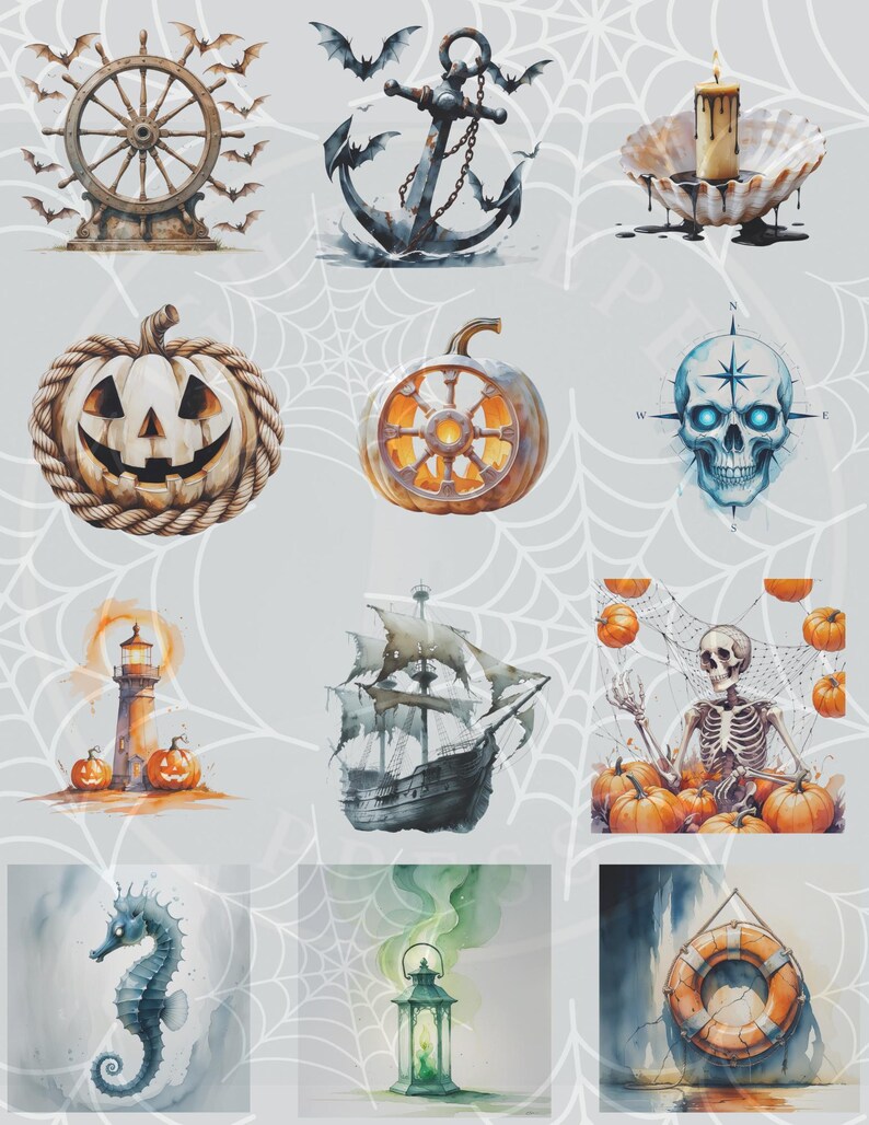 50 Nautical Halloween PNG Clipart | Haunted Lighthouse, Pirate, Spooky ...